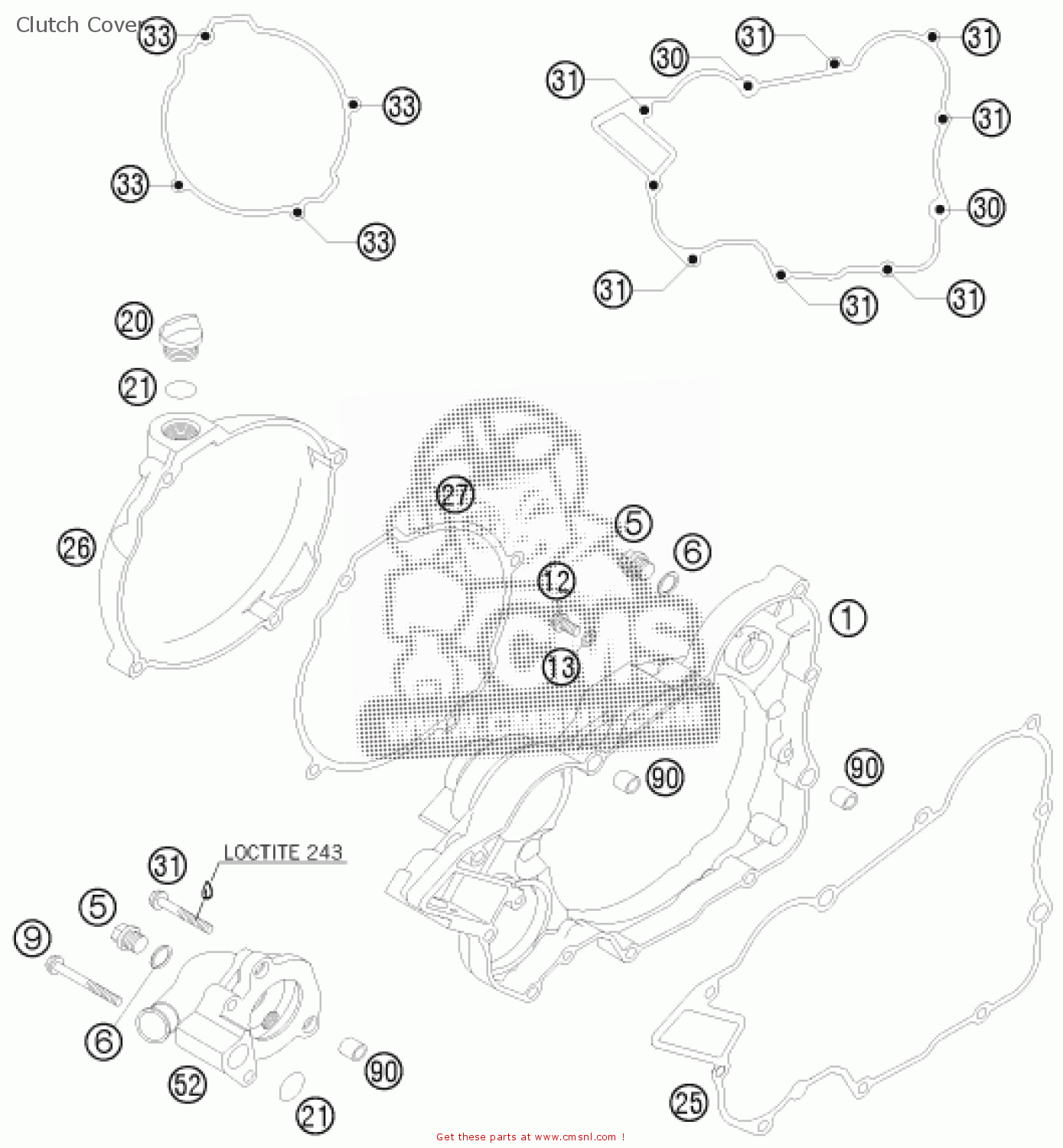 KTM 125 EXC SIX-DAYS Europe 2008 Clutch Cover - buy original Clutch ...