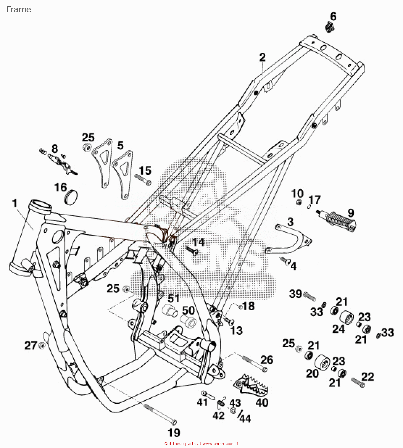 KTM 125 LC2 100/ORANGE BRD Europe 1996 Frame - buy original Frame ...