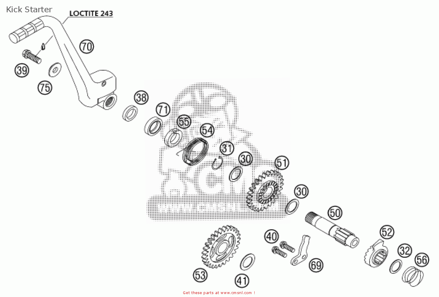 KTM 125 SXS Europe 2001 Kick Starter - buy original Kick Starter spares ...