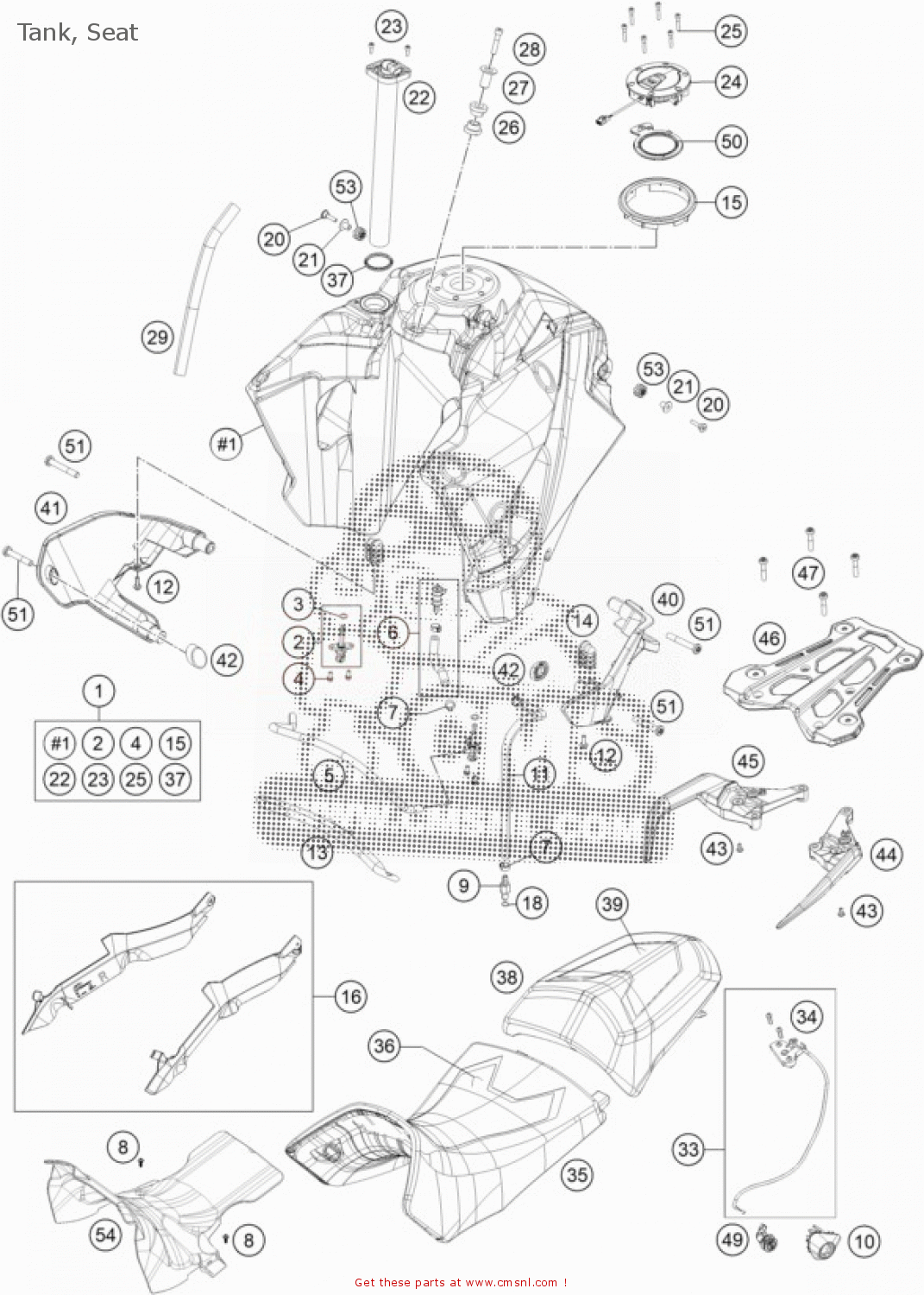 KTM 1290 Super Adventure S, silver USA 2019 Tank, Seat - buy original ...