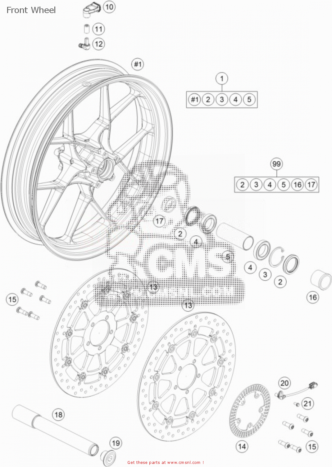 KTM 1290 Super Duke GT, white Japan 2019 parts lists and schematics