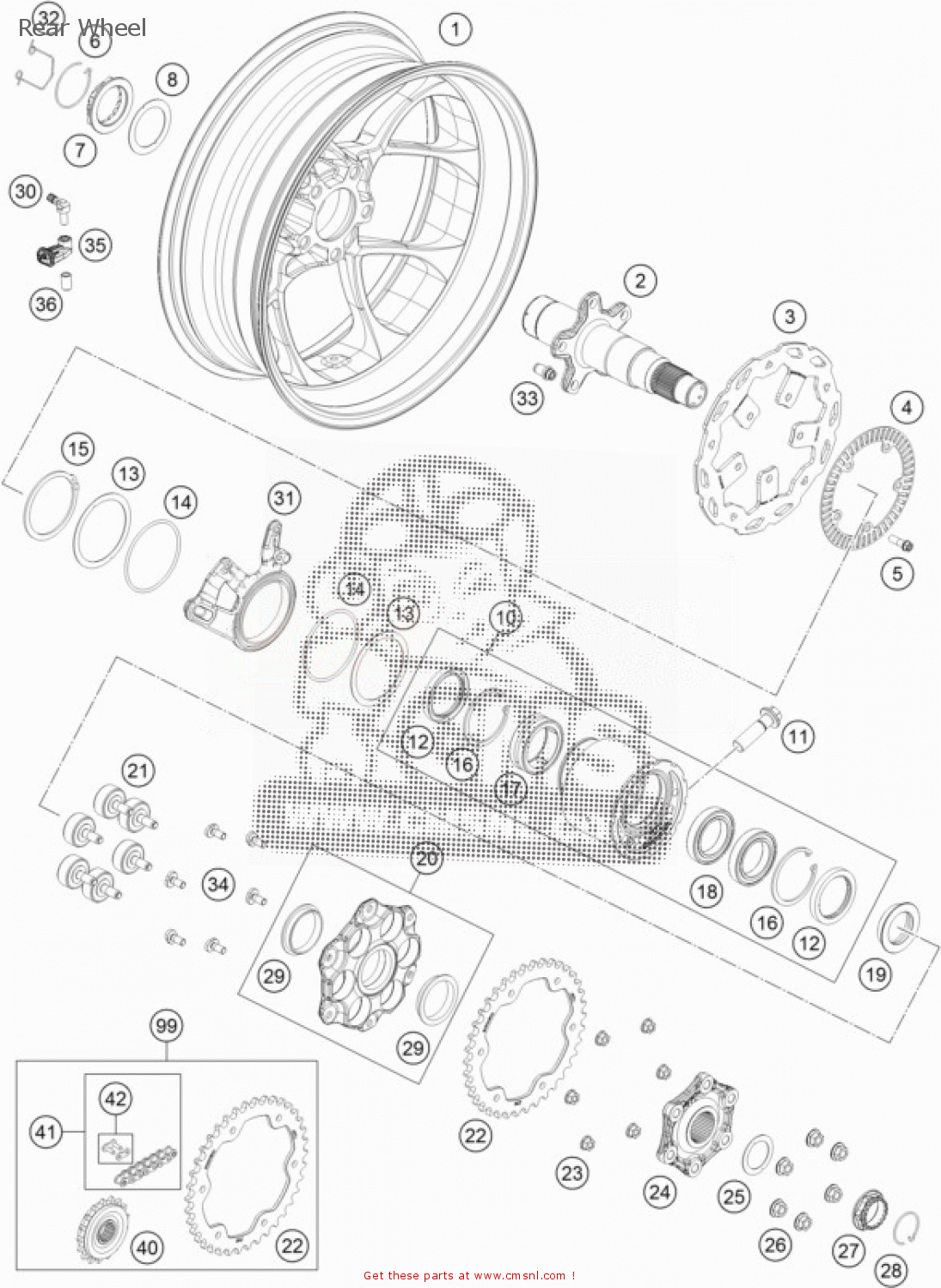 KTM 1290 Super Duke GT, white Japan 2019 parts lists and schematics
