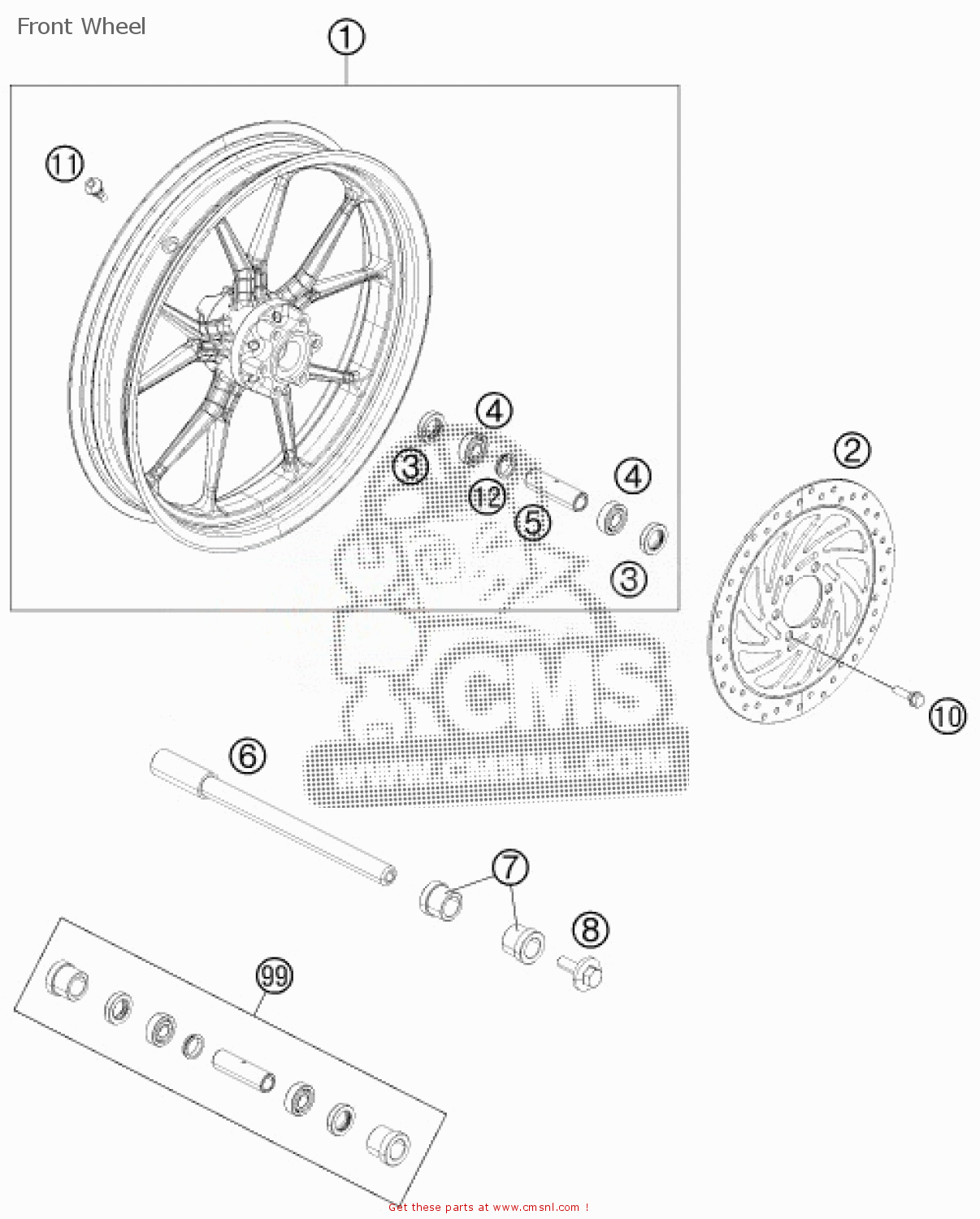 KTM 200 DUKE OR. w/o ABS CKD Thailand 2015 Front Wheel - buy original ...