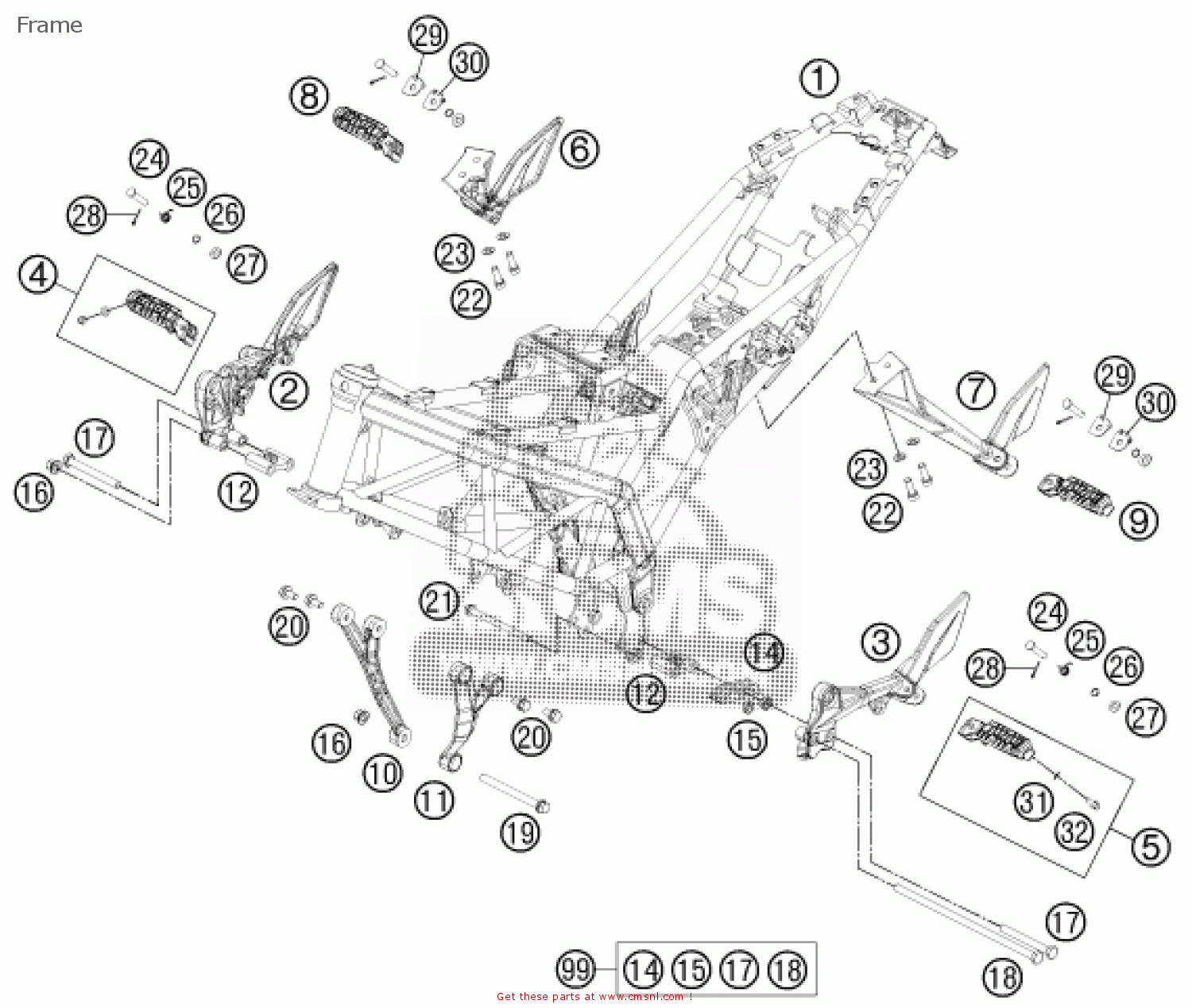 KTM 200 DUKE ORANGE CKD Malaysia 2012 Frame - buy original Frame spares ...