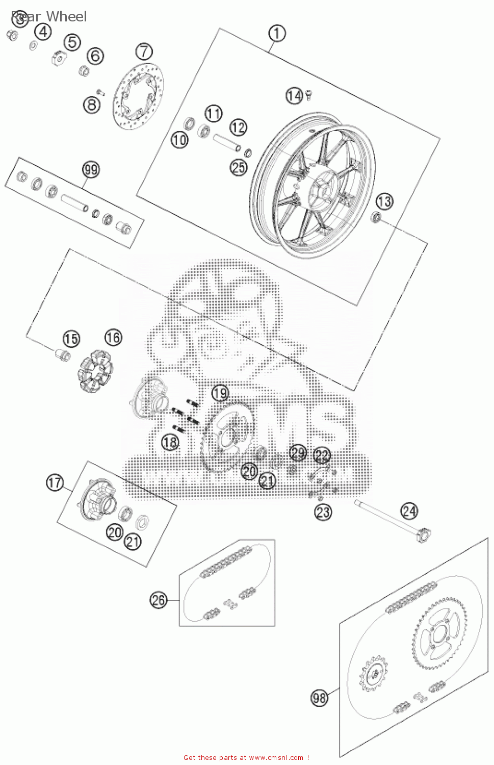 KTM 200 DUKE ORANGE CKD Malaysia 2012 Rear Wheel - buy original Rear ...