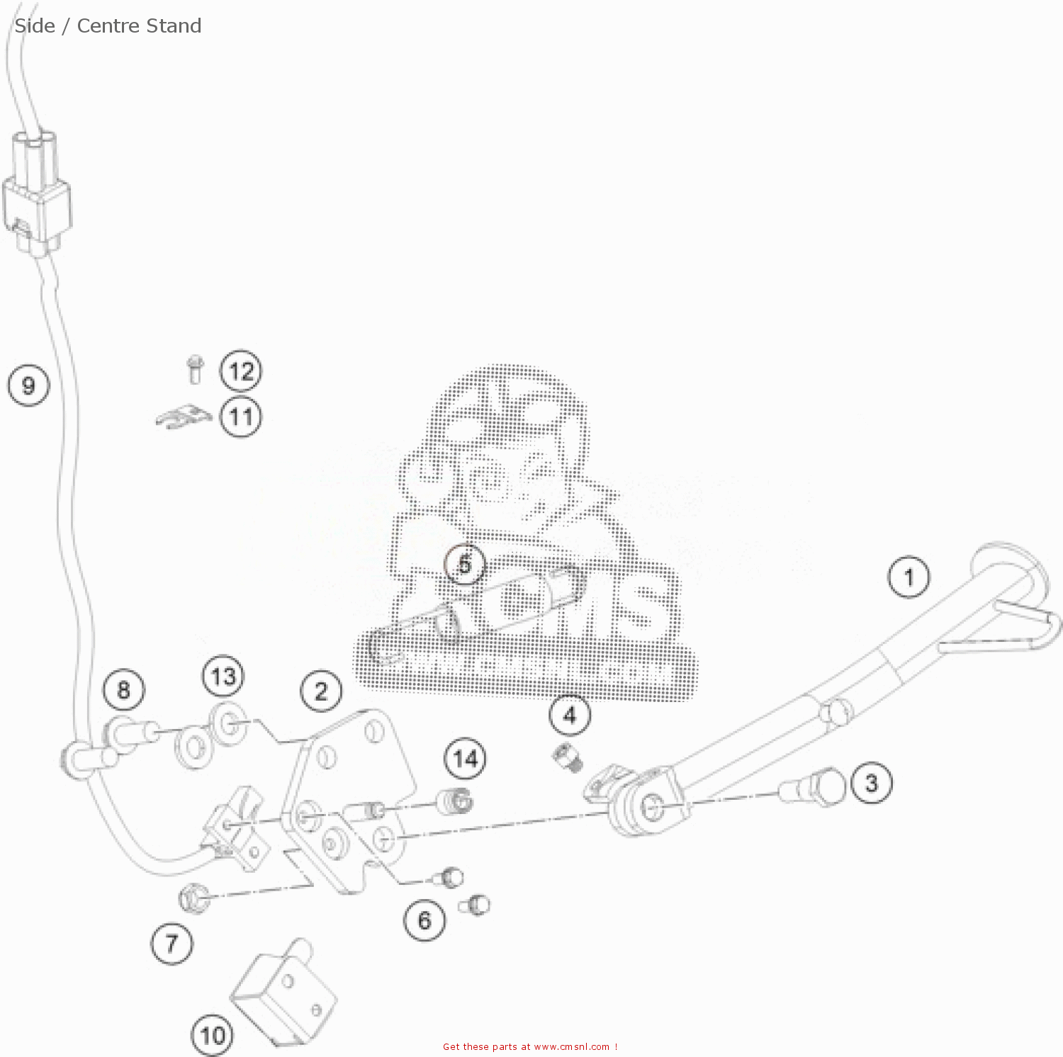 KTM 200 DUKE WH. w/o ABS CKD Argentina 2016 Side / Centre Stand - buy ...