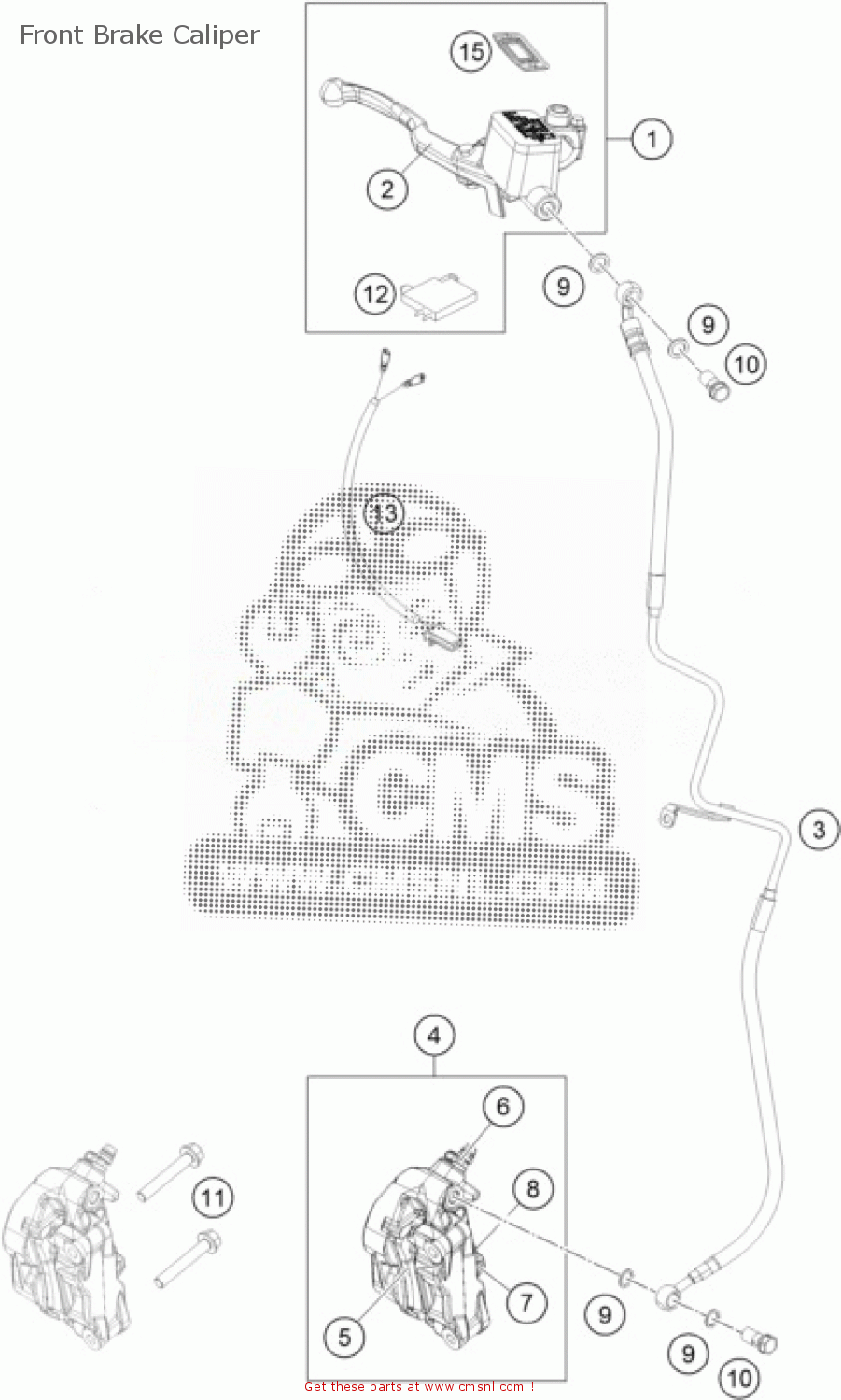 KTM 200 DUKE WH. W/O ABS CKD Malaysia 2015 Front Brake Caliper - buy ...