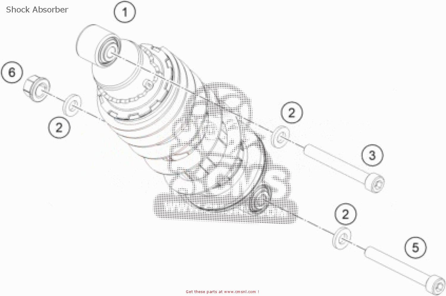 KTM 200 Duke, white, ABS-CKD CO 2020 Shock Absorber - buy original ...