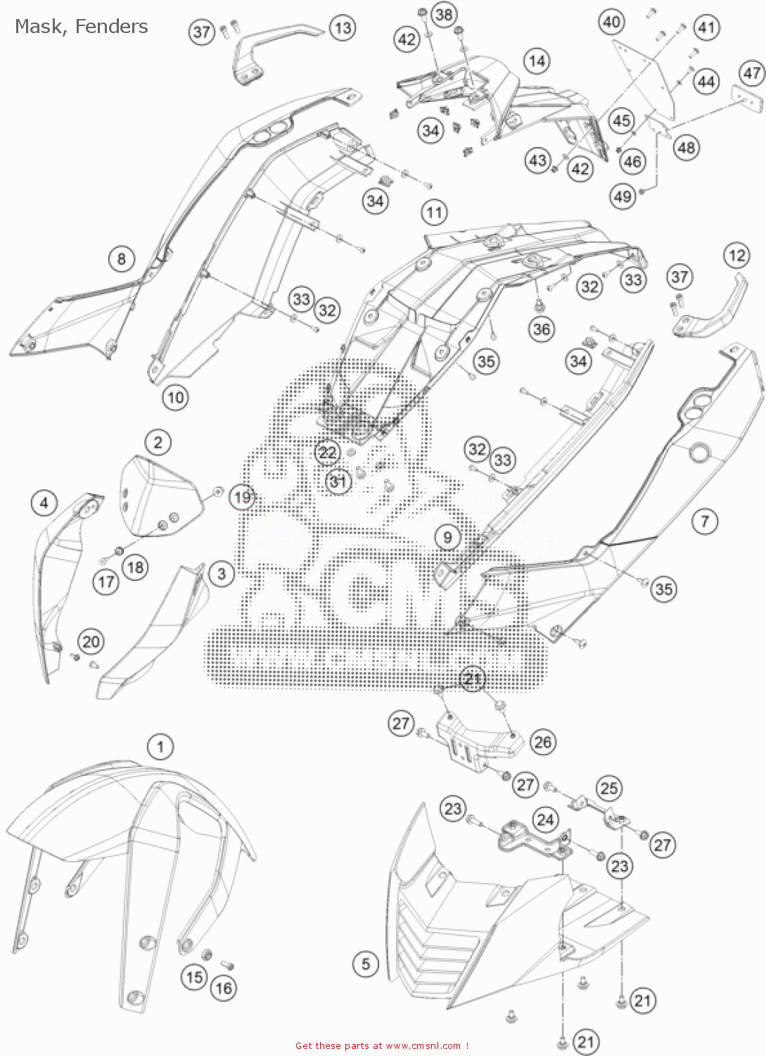 KTM KTM 250 DUKE WHITE ABS CKD Malaysia 2015 parts lists and schematics