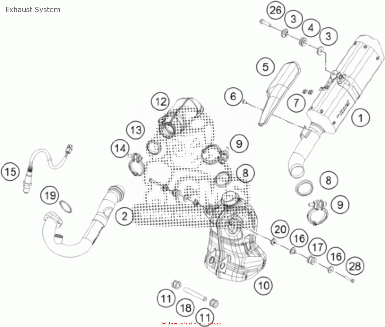 KTM 250 Duke, white w/o ABS-CKD Argentina 2018 parts lists and schematics