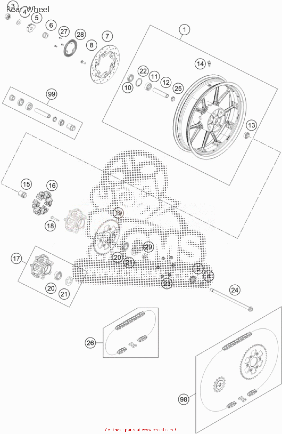 KTM 250 Duke, orange, CKD Malaysia 2019 Rear Wheel - buy original Rear ...