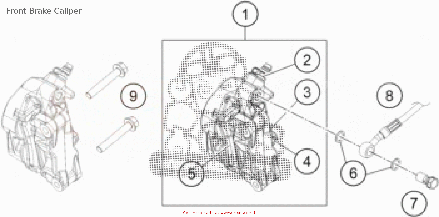 KTM 250 Duke, orange, w/o ABS-CKD Colombia 2019 Front Brake Caliper ...