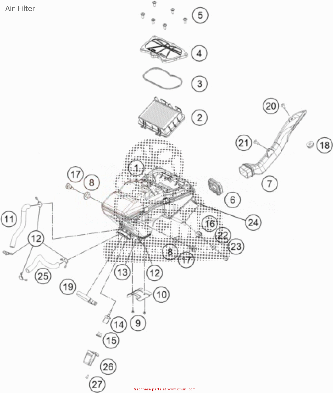 KTM 250 Duke, white - B.D. Europe 2017 Air Filter - buy original Air ...