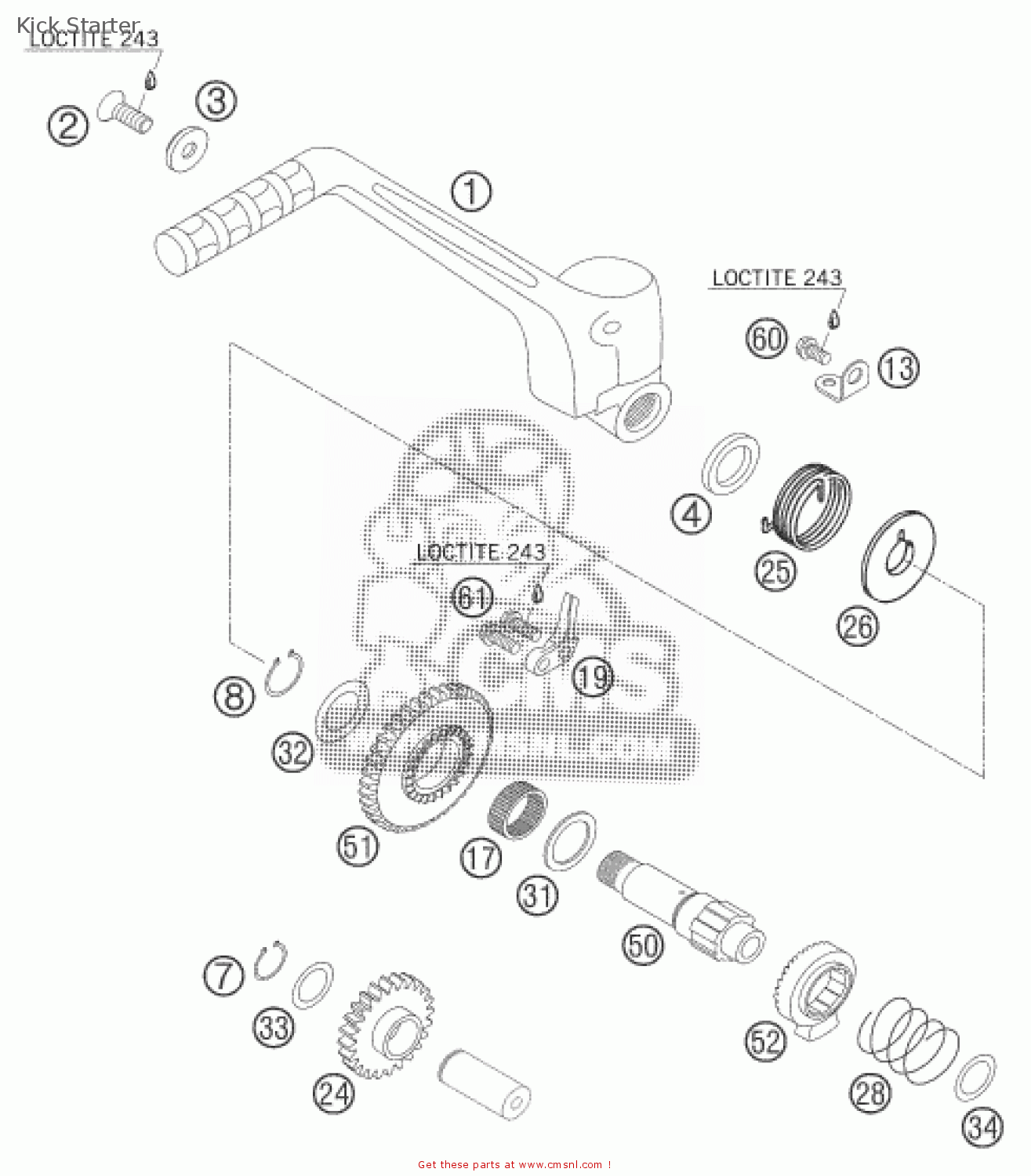 KTM 250 SXS Europe 2005 Kick Starter - buy original Kick Starter spares ...