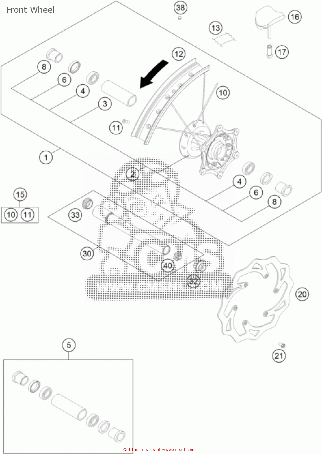 KTM 300 EXC CKD Brazil 2016 Front Wheel - buy original Front Wheel ...
