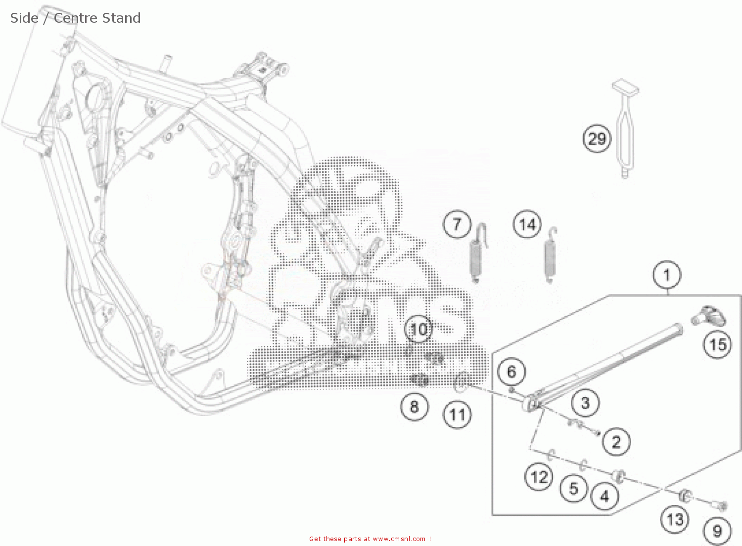 KTM 350 XCF-W USA 2014 Side / Centre Stand - buy original Side / Centre ...