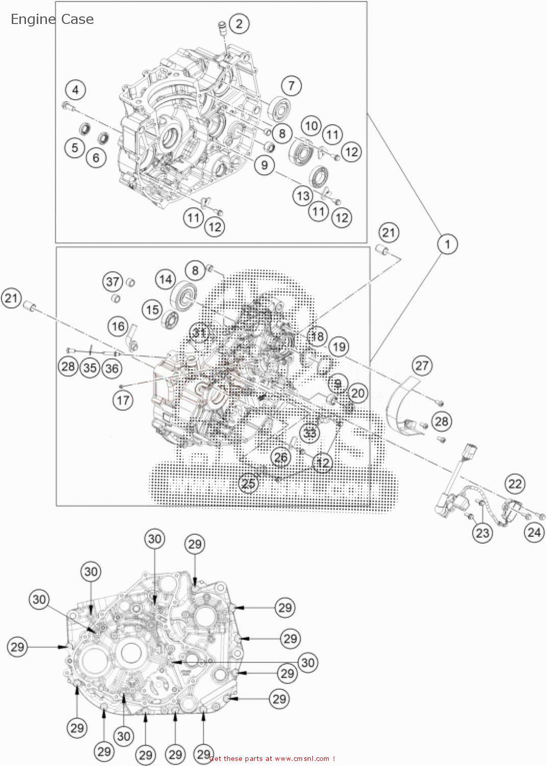 KTM 390 Adventure, white - CKD BR 2020 parts lists and schematics
