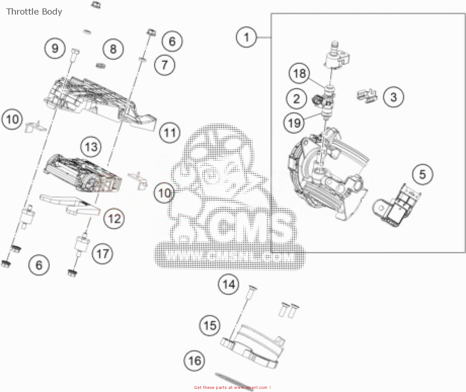 KTM 390 Adventure, orange TH 2020 Throttle Body - buy original Throttle ...
