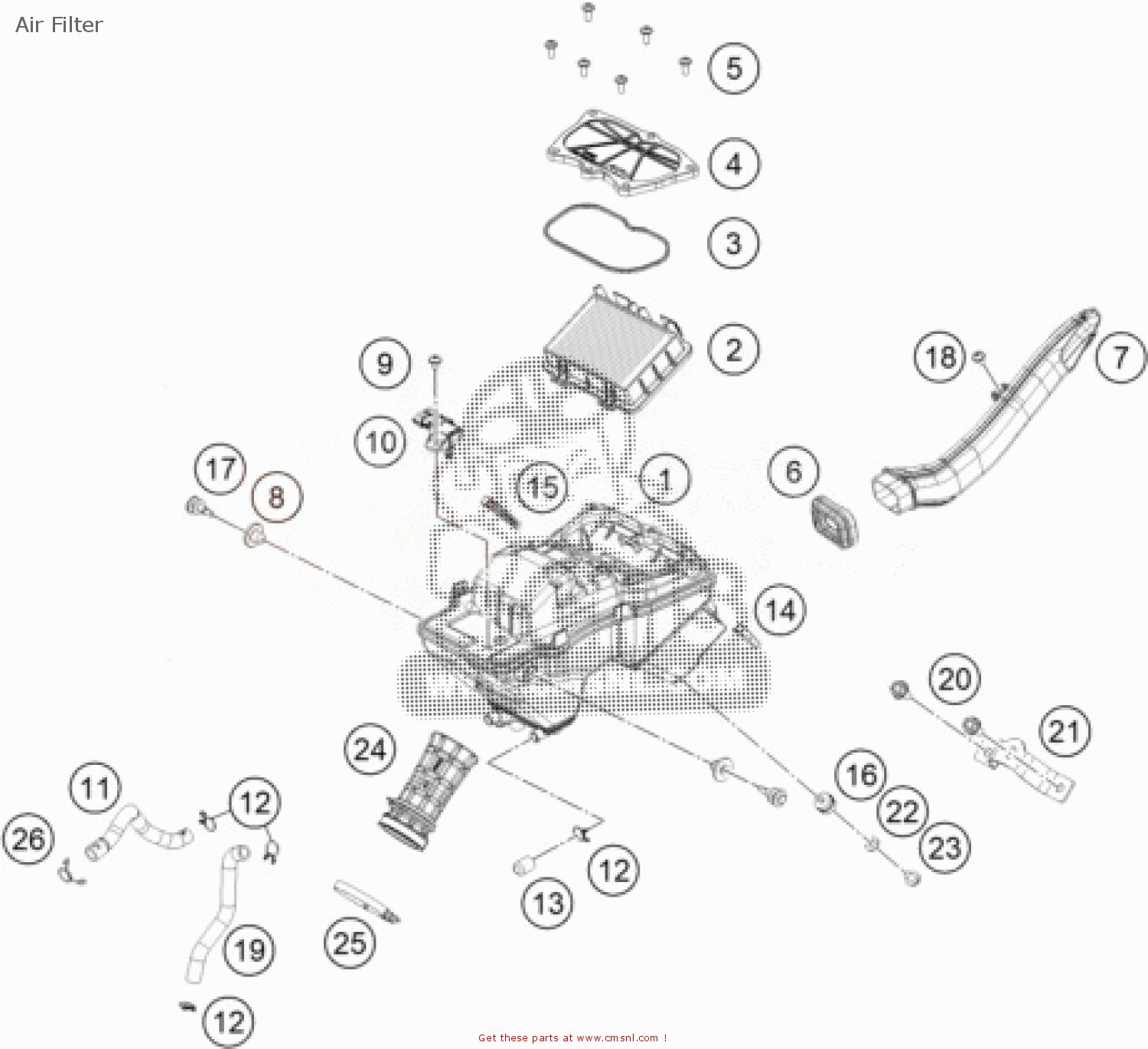 KTM 390 Adventure, white - CKD MY 2020 Air Filter - buy original Air ...