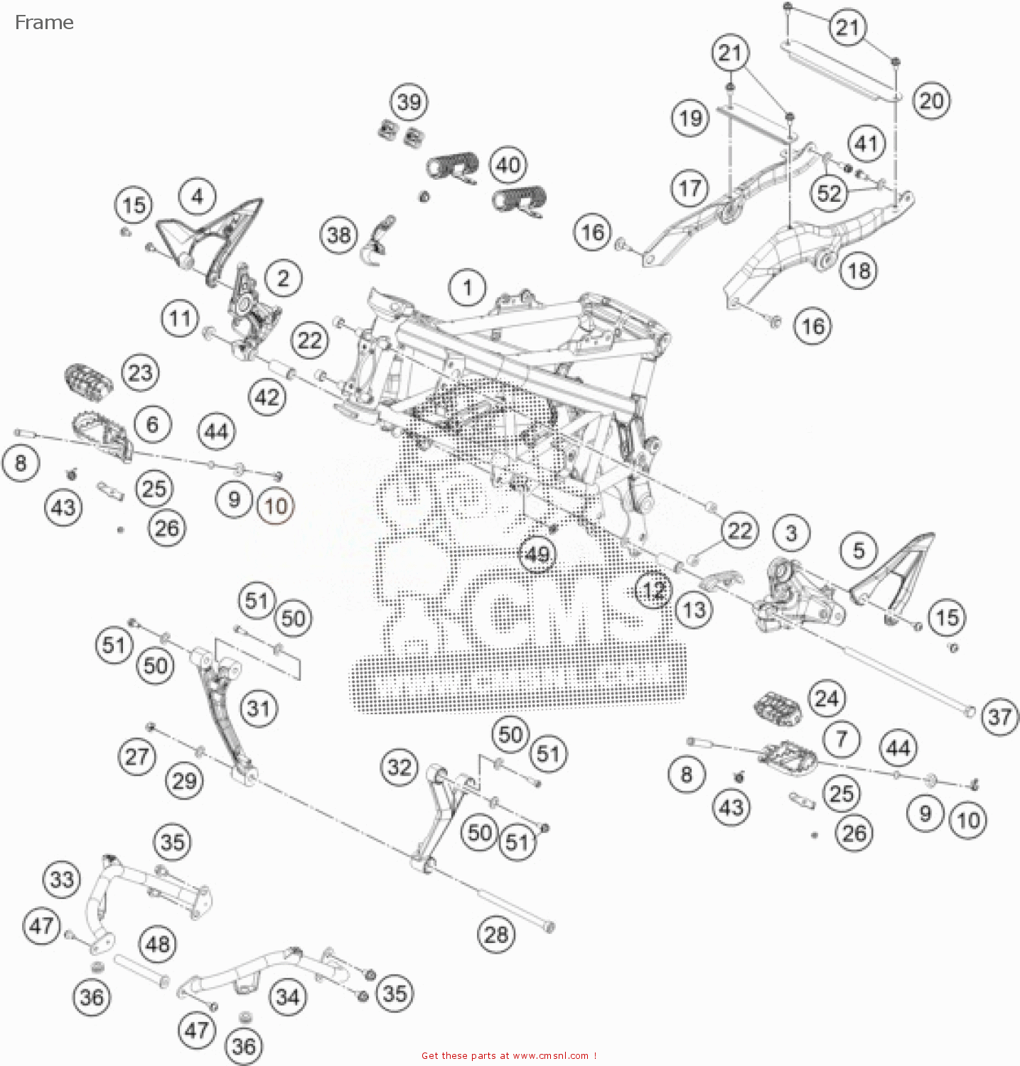 KTM 390 Adventure, white - CKD MY 2020 Frame - buy original Frame ...