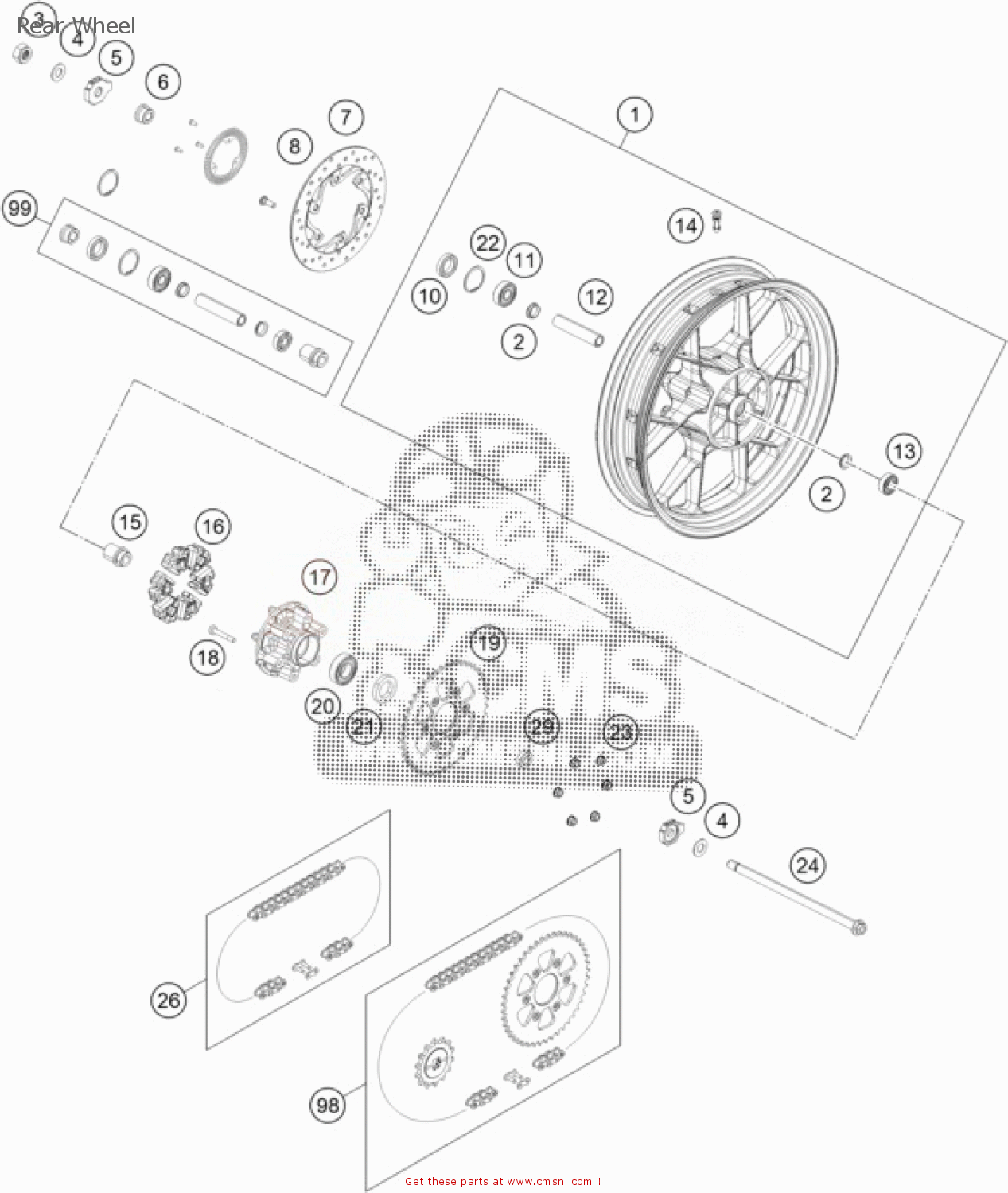 KTM 390 Adventure, white - CKD PH 2020 Rear Wheel - buy original Rear ...