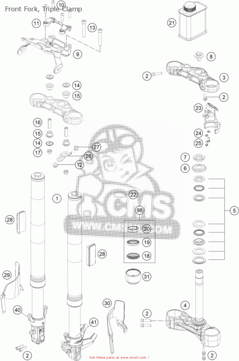 KTM 390 Duke, orange - CKD Colombia 2018 parts lists and schematics