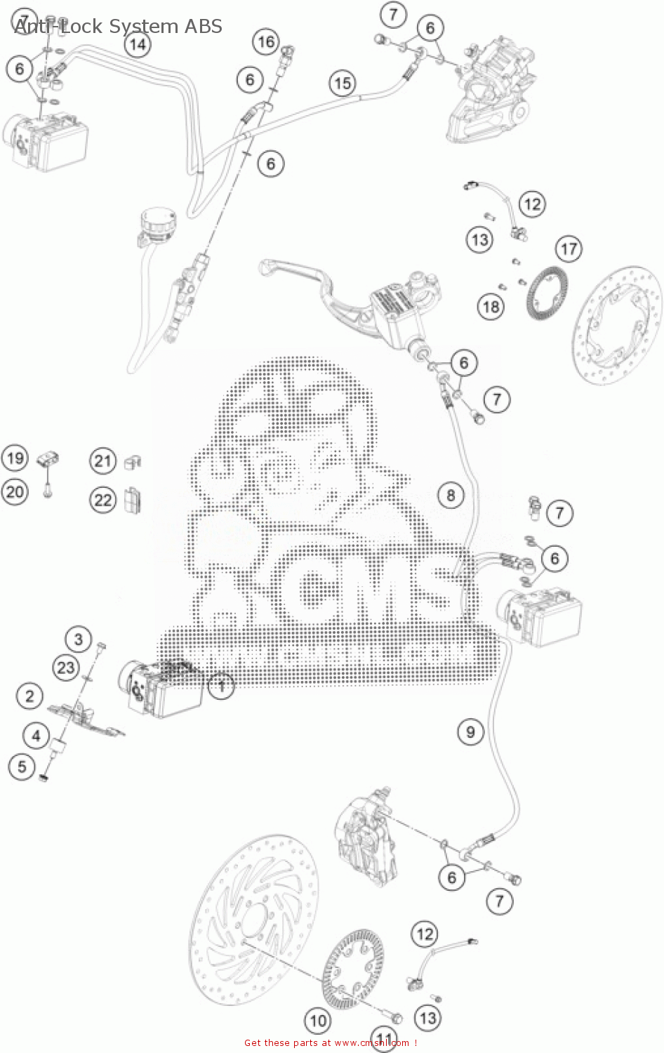 KTM 390 Duke, white - B.D. Europe 2019 parts lists and schematics