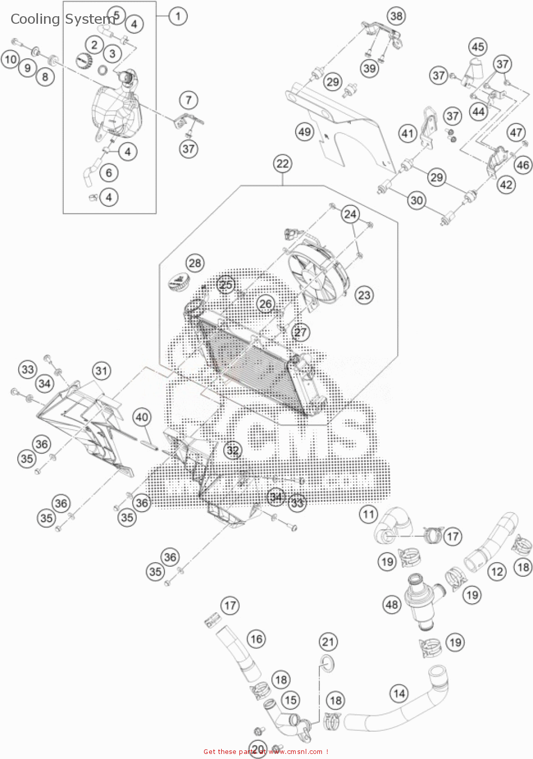KTM 390 Duke, white - B.D. Europe 2019 parts lists and schematics