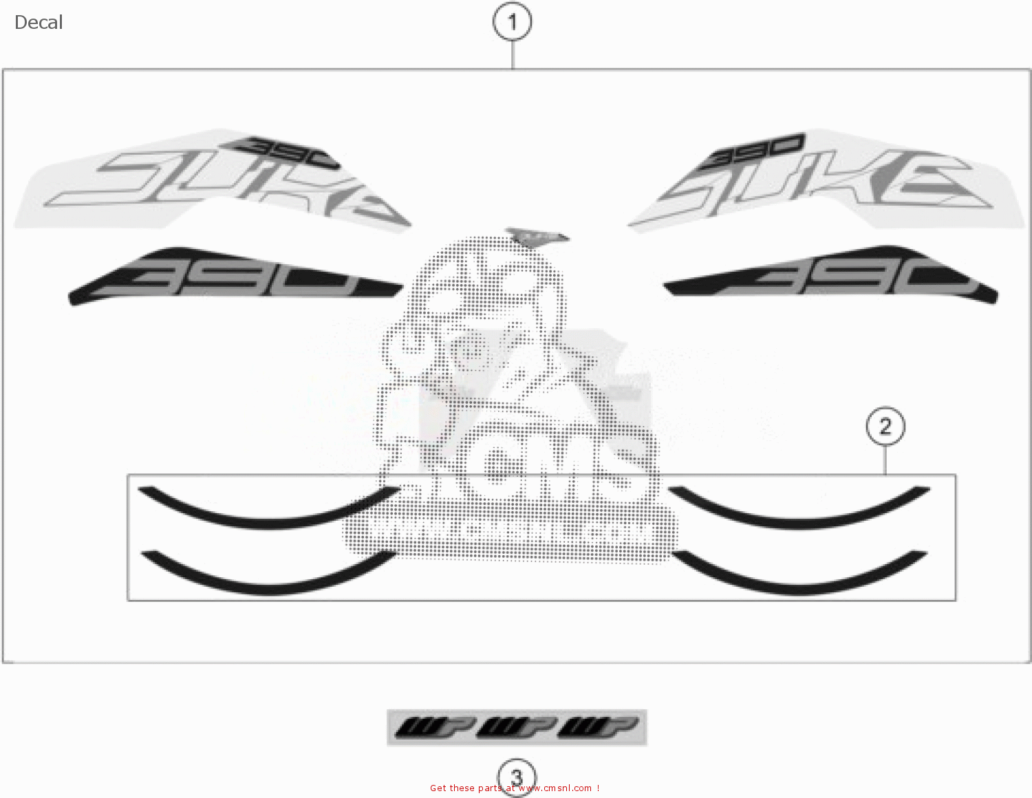 KTM 390 Duke, white - CKD Argentina 2019 parts lists and schematics