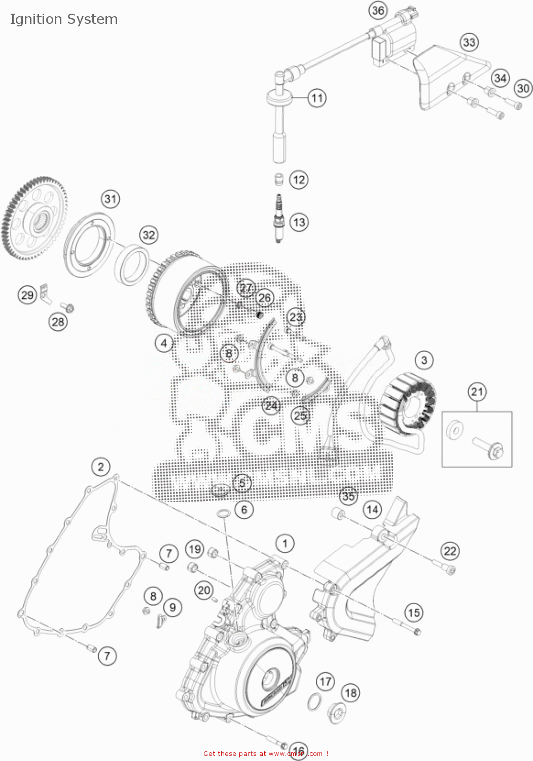 KTM 390 Duke, white - CKD Argentina 2019 parts lists and schematics