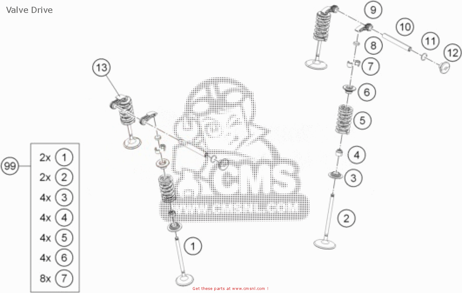 KTM 390 Duke, white - CKD Argentina 2019 parts lists and schematics