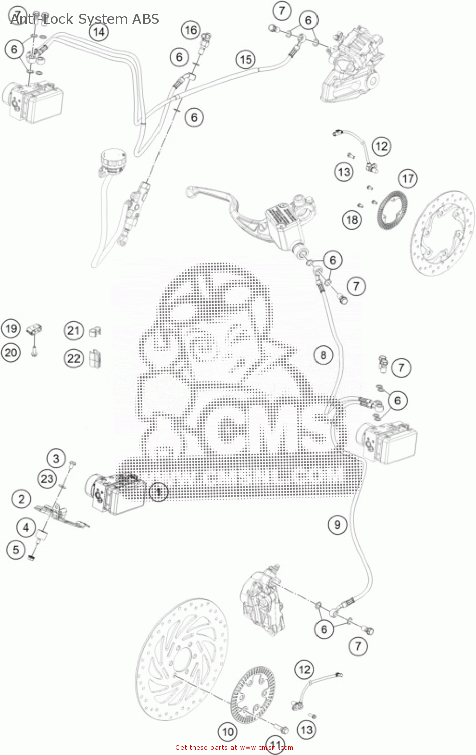 KTM KTM 390 Duke, white - CKD Colombia 2017 parts lists and schematics