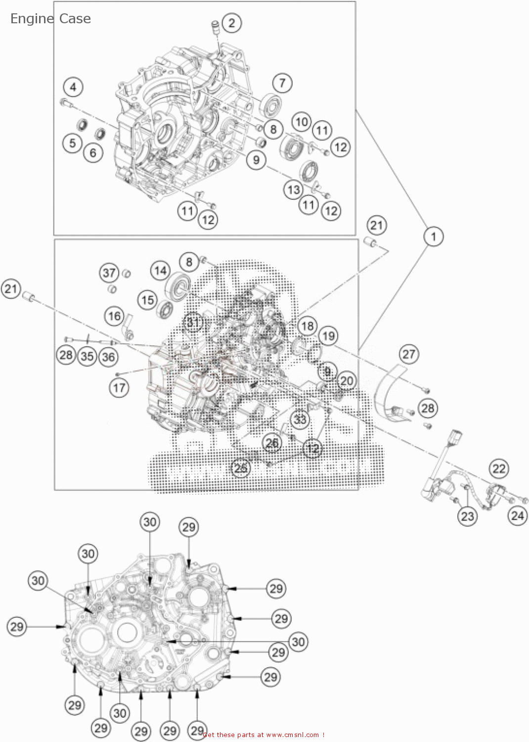 KTM KTM 390 Duke, white - CKD Colombia 2017 parts lists and schematics