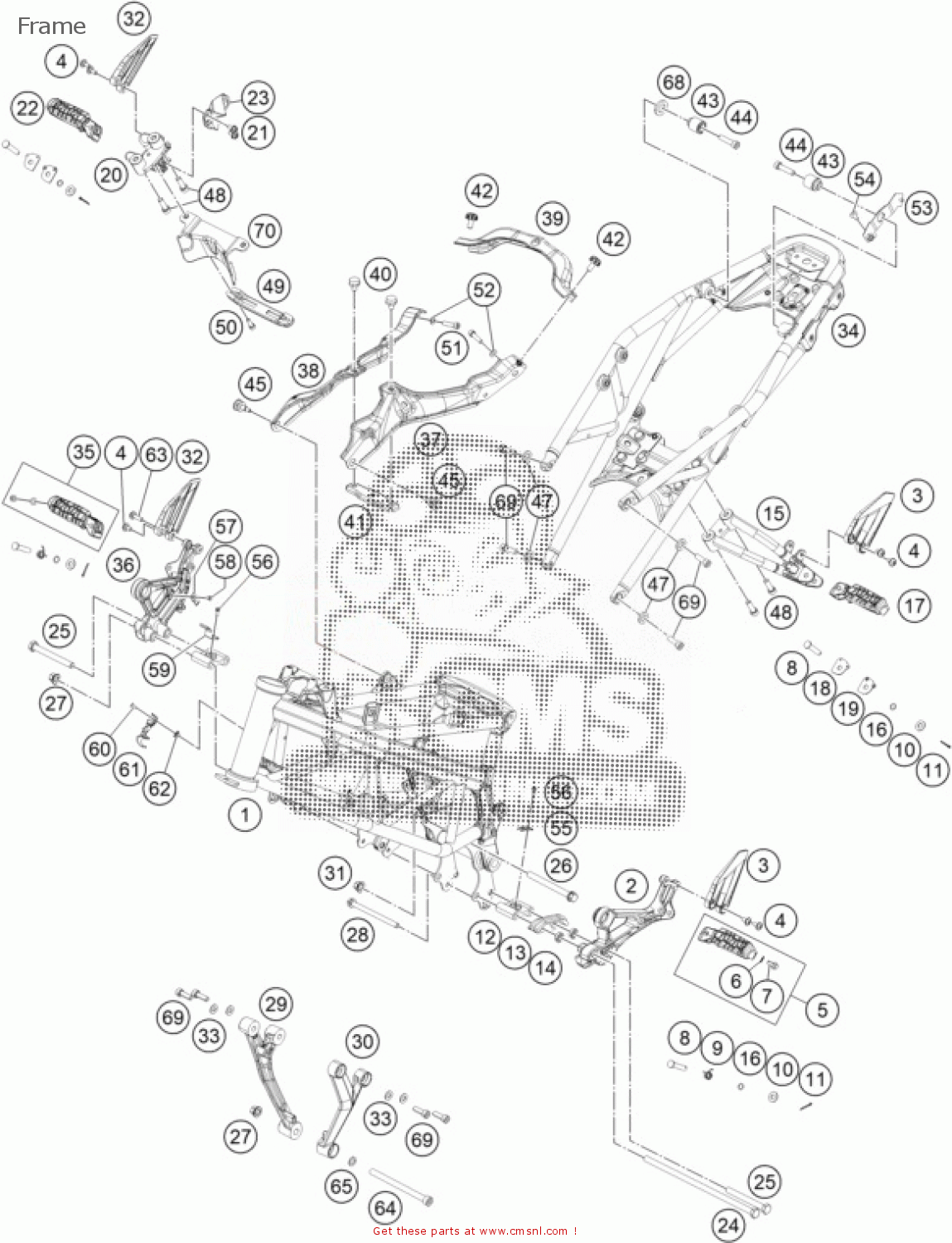 KTM KTM 390 Duke, white - CKD Colombia 2017 parts lists and schematics