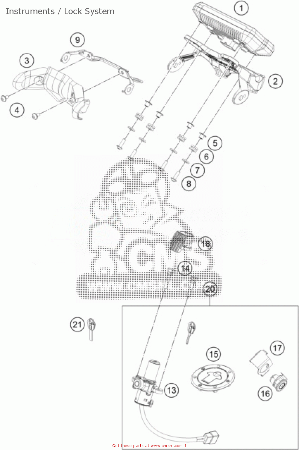 KTM 390 Duke, orange - CKD Argentina 2019 Instruments / Lock System ...
