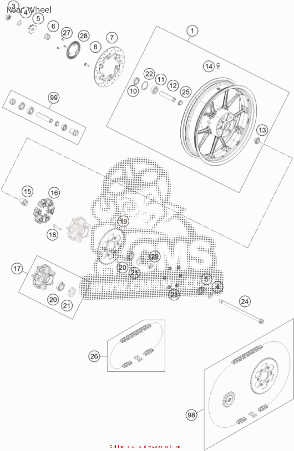 KTM 390 Duke, orange - CKD Colombia 2019 Rear Wheel - buy original Rear ...