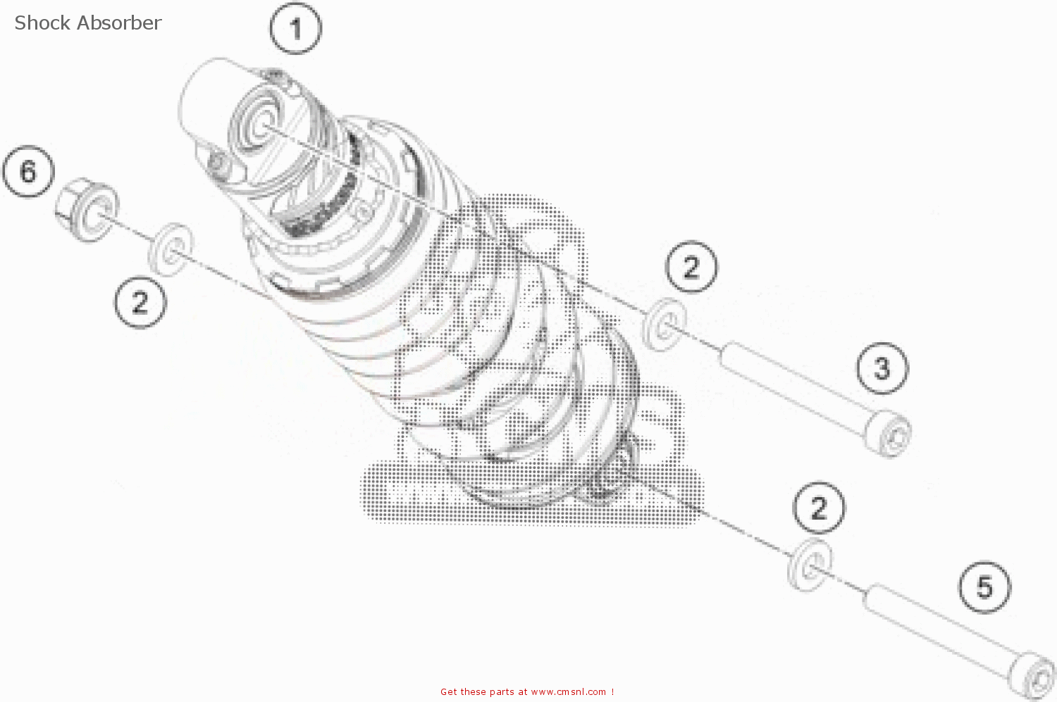 KTM 390 Duke, white - B.D. USA 2019 Shock Absorber - buy original Shock ...