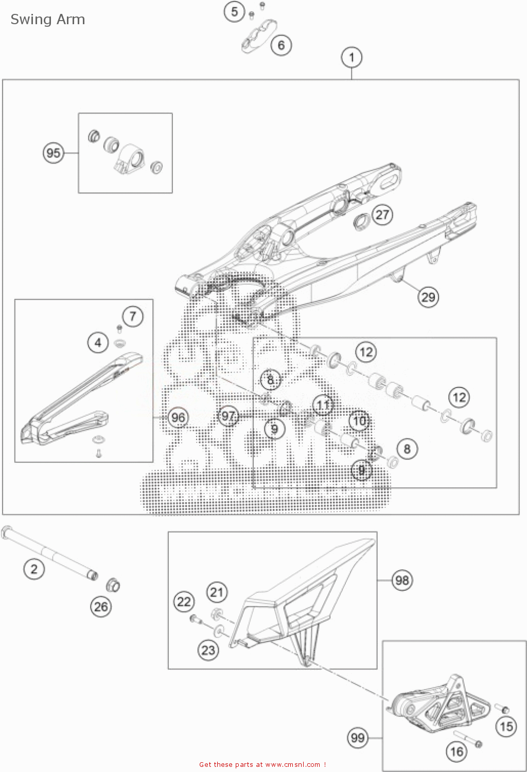 KTM 450 EXC-F Six Days USA 2019 Swing Arm - buy original Swing Arm ...