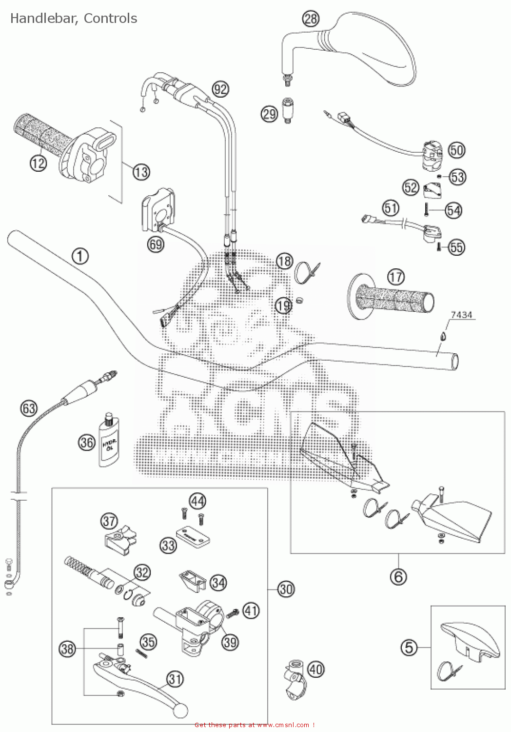 KTM 450 EXC FACTORY RACING Australia 2007 Handlebar, Controls - buy ...