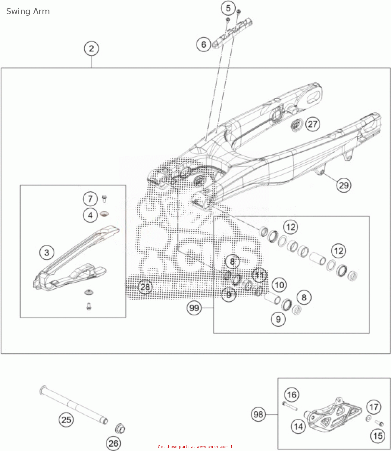 KTM 450 SX-F Europe 2020 Swing Arm - buy original Swing Arm spares online