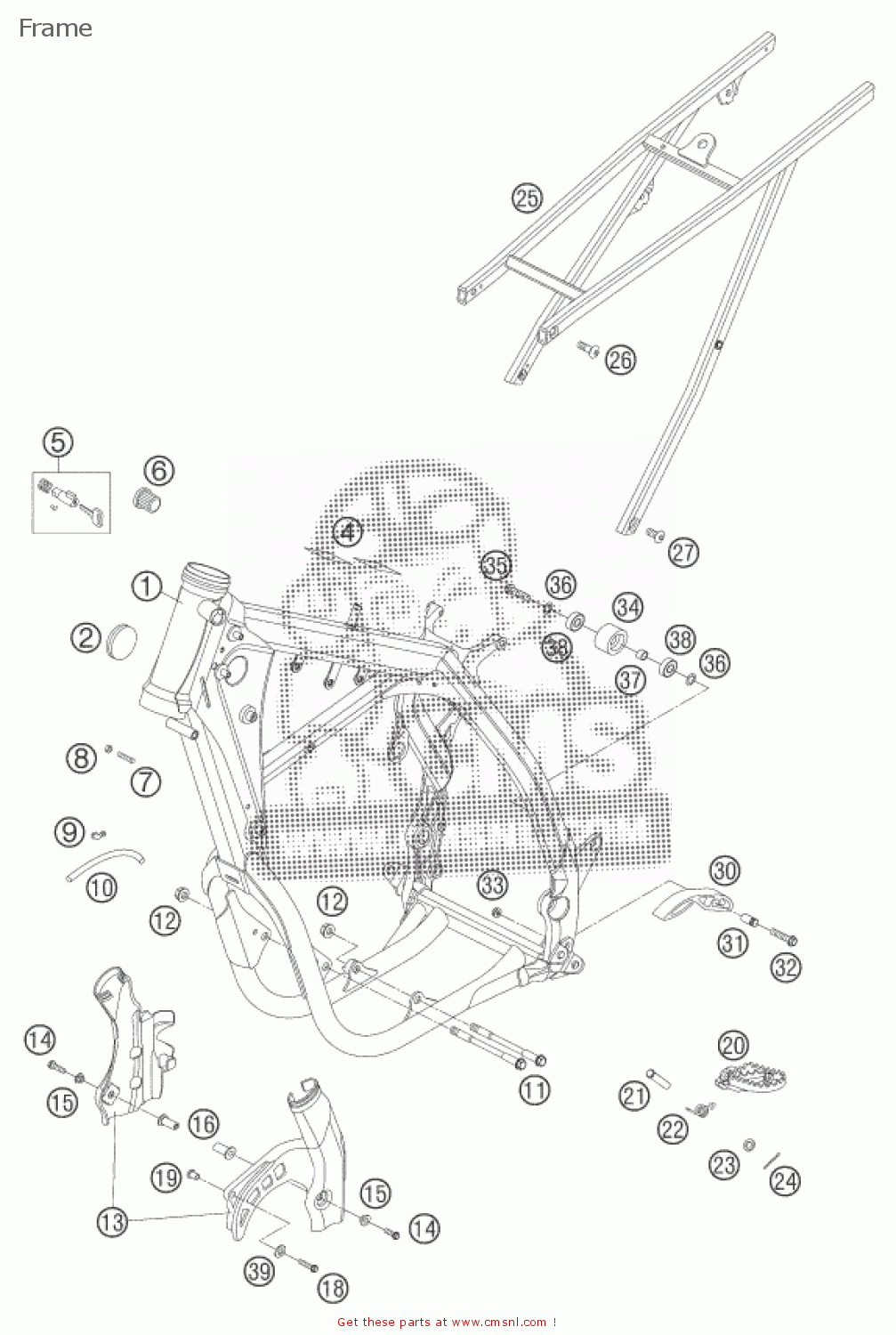 KTM 450 SXS RACING Europe 2005 Frame - buy original Frame spares online