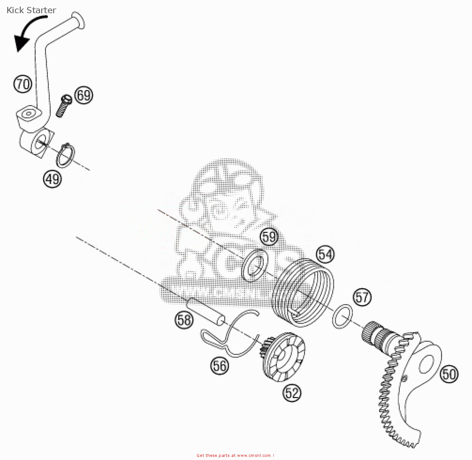 KTM 50 MINI ADVENTURE EU, US 2002 Kick Starter - buy original Kick ...