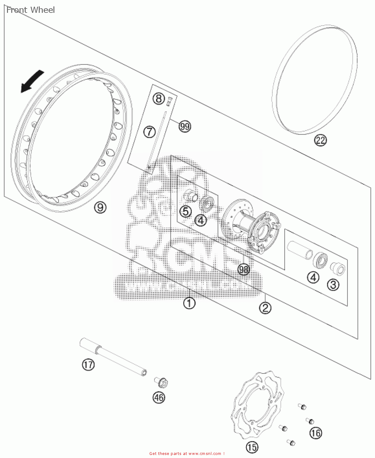 KTM 50 SX Mini Europe 2015 Front Wheel - buy original Front Wheel ...