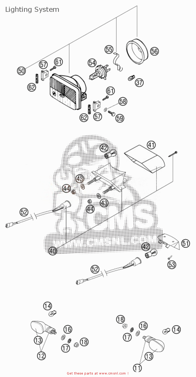 KTM 520 EXC-G RACING USA 2002 Lighting System - buy original Lighting ...
