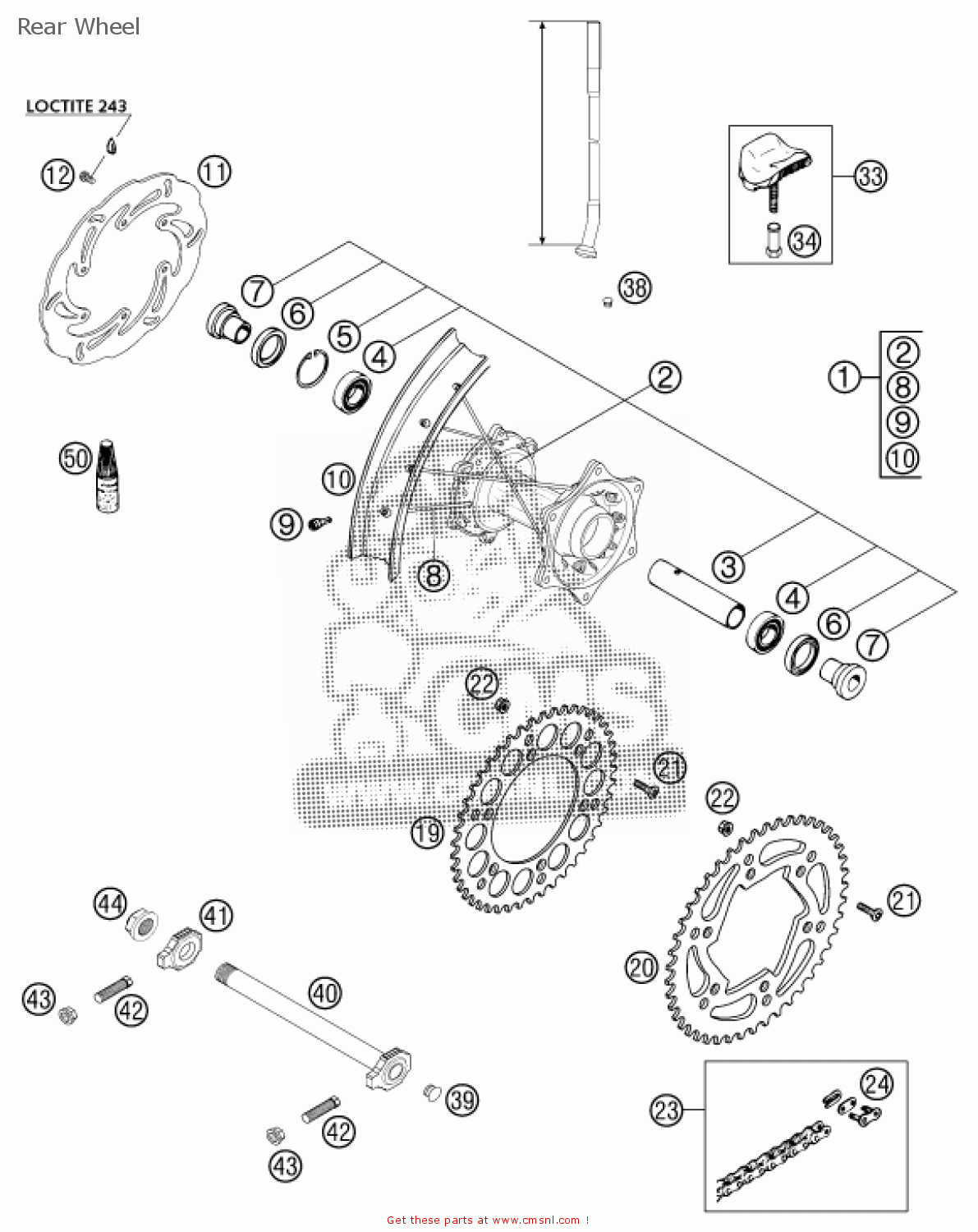 KTM 520 SX RACING Europe 2002 Rear Wheel - buy original Rear Wheel ...