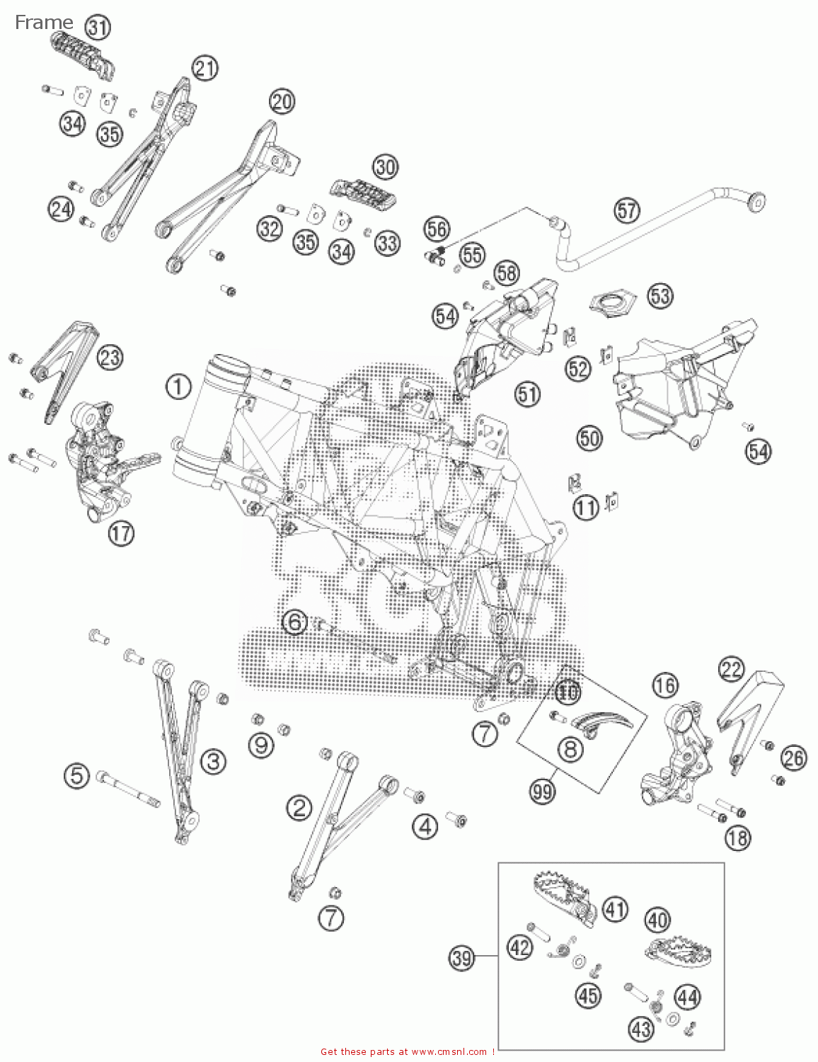 KTM 690 Enduro R USA 2013 Frame - buy original Frame spares online
