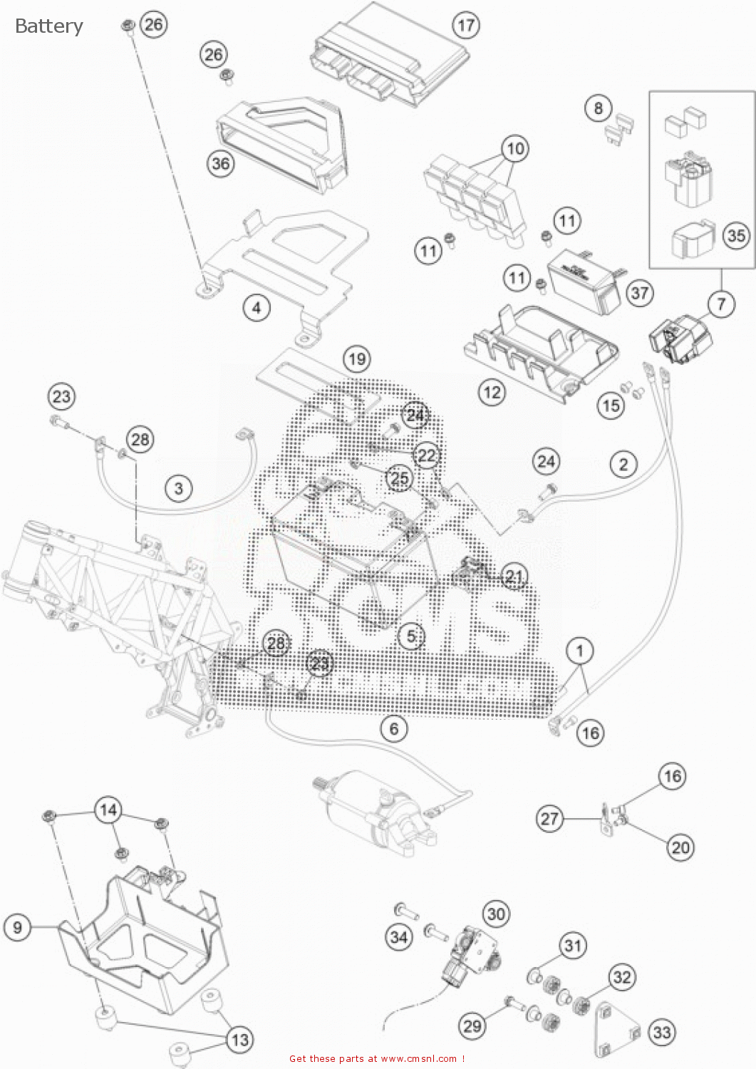 KTM 690 SMC R US 2020 Battery - buy original Battery spares online