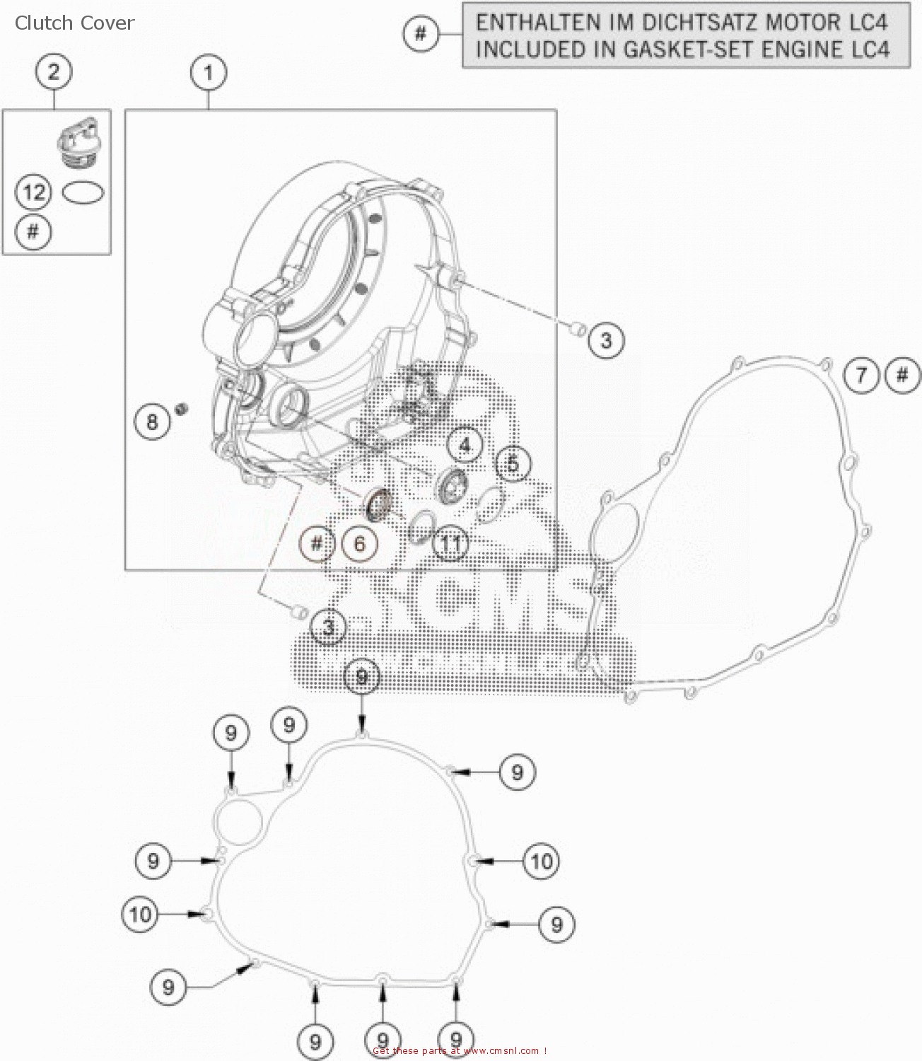 KTM 690 SMC R US 2020 Clutch Cover - buy original Clutch Cover spares ...