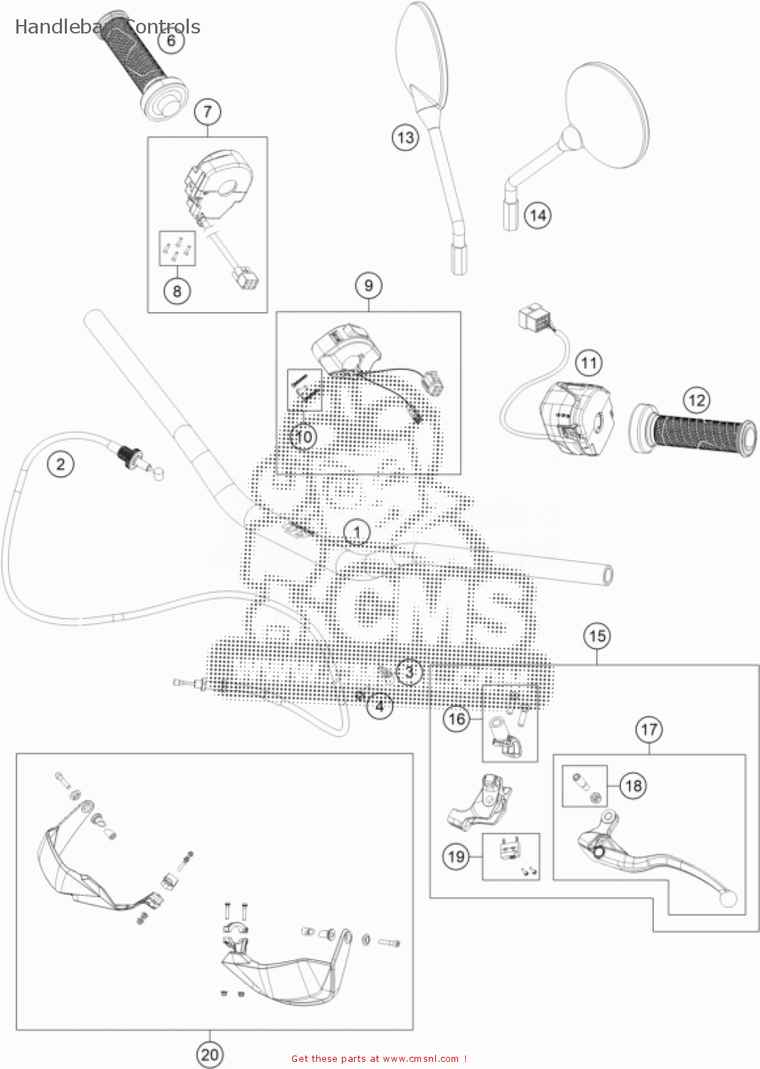 KTM 790 Adventure R CN 2020 Handlebar, Controls - buy original ...
