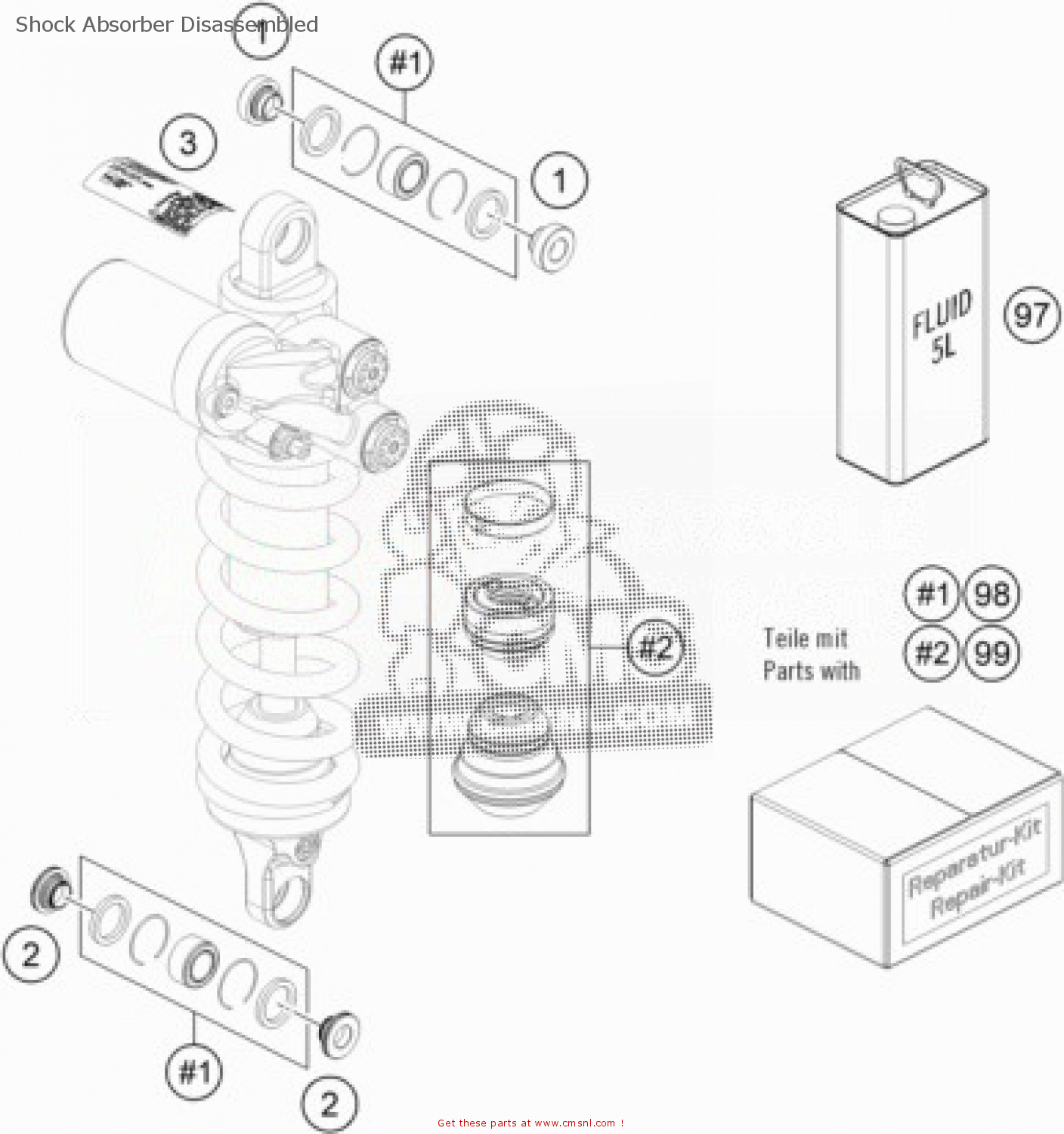 KTM 790 Adventure R Rally US 2020 Shock Absorber Disassembled - buy ...